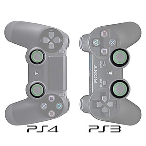 4PCS Silicone Thumb Stick Joystick Analog Grip Thumbsticks Cap Cover Case for PS4 PS3 PS2 Xbox One Xbox 360 Wii U NS Pro Controller (White-Green)