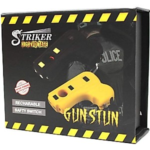 Dev Multicolored Gun Stun Gun with Led Light Rechargeable Safety Disable Pin (Black SH 13292)
