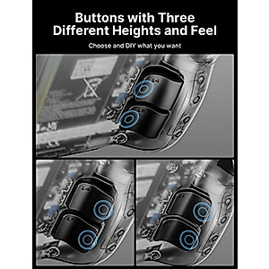 JSAUX Transparent Back Plate Compatible for Steam Deck, DIY Clear Edition Replacement Shell Case Compatible with Steam Deck, Buttons with Three Different Heights and Feel - PC0106 [Crystal]