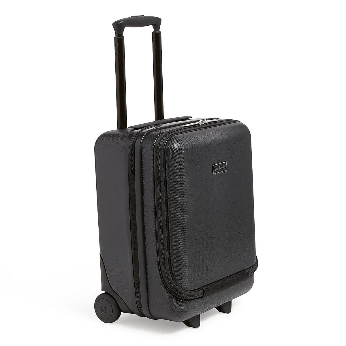 Vera Bradley Women's Hardside Underseat Rolling Suitcase Luggage, Black, One Size