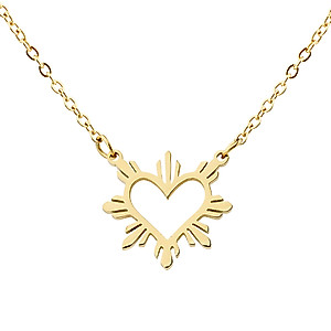 Philippine Heart Sun necklace, Filipino flag jewelry, Pinay pride (Gold)