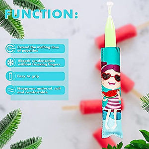 Sublimation Blank ice Lolly Sleeves Neoprene Insulator Sleeves Reusable Ice Holders Washable Ice Sleeve Holder Bag for Kids (30 Pieces)