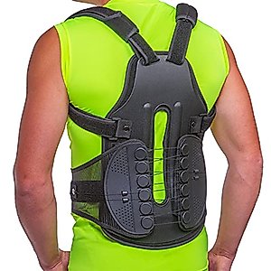 BraceAbility TLSO Full-Body Back Brace Support - Hard Turtle Shell Jacket for Thoracic Kyphosis, Parkinson's Disease, Fractured Spine, Scoliosis, Postural Correction, Post-Surgery Recovery (XL)