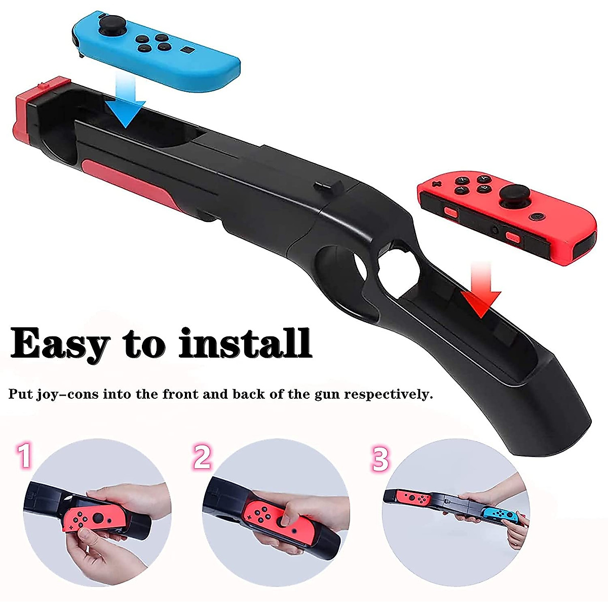 ENFILY Shooting Game Gun Hand Grip Accessories for Nintendo Switch Hunting Game, Doom Eternal, Splatoon 2, Apex, Fortnite, Sniper Elite 3 Ultimate Edition, Resident Evil, Overwatch, Warframe