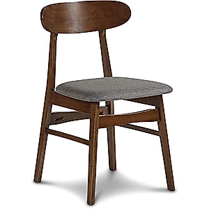 New Classic Furniture Morocco Dining Chair with Cushion, Set of 2, Dark Gray