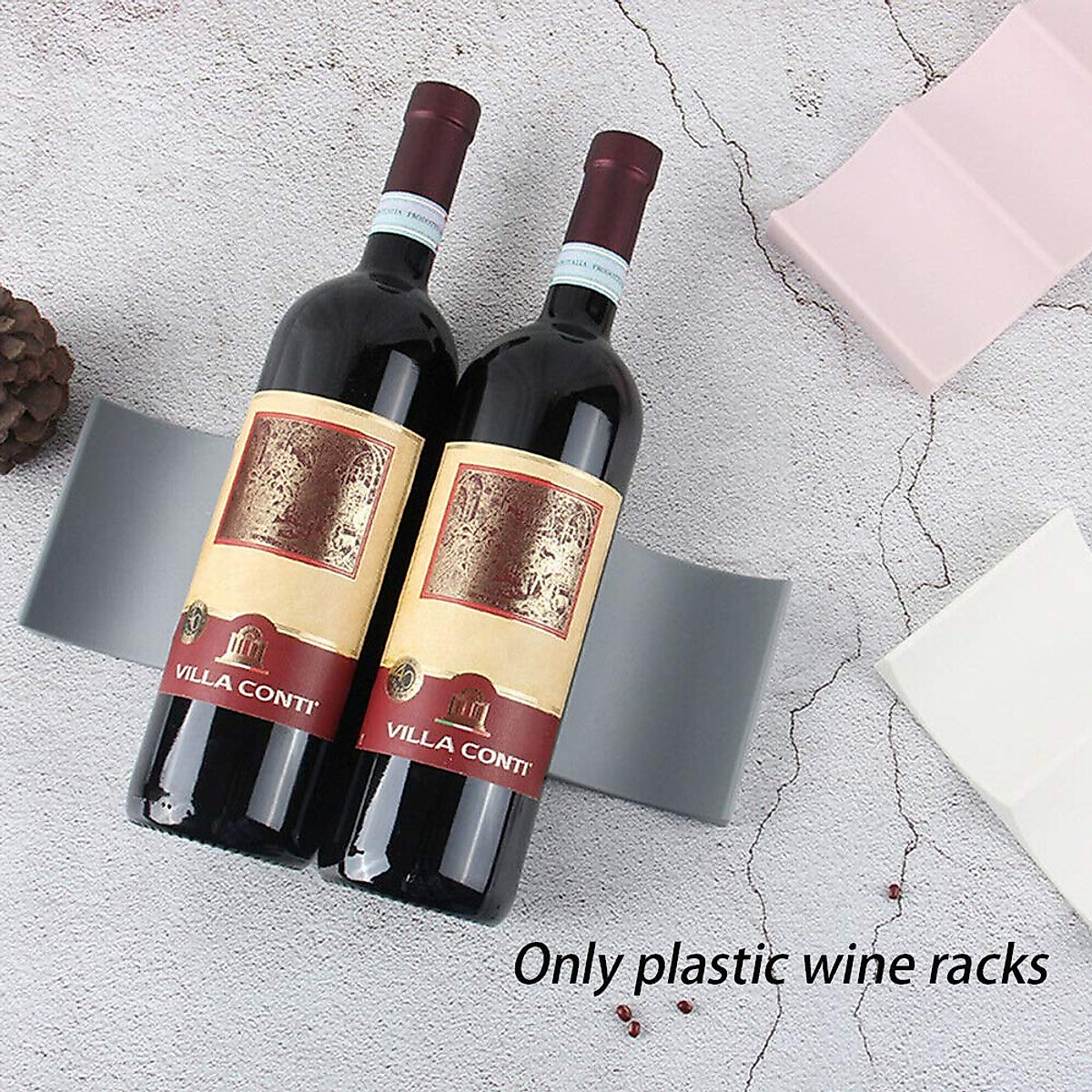 Wine Rack Countertops Display Stand Storage Bottle Holder Jar Fridge Shelf Home European Style Anti Slip Durable Organizer Space Saving(Dark Gray,size:1 PC)