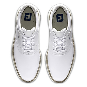 FootJoy Men's Traditions Golf Shoe, White/White, 10.5