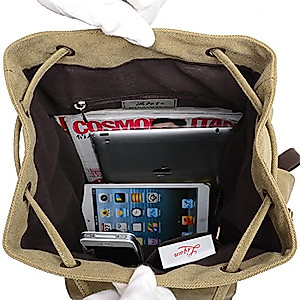 Fashion Men's and Women's Backpack Casual Canvas Drawstring School Bag School Bag Backpack Rucksack Unisex, Black