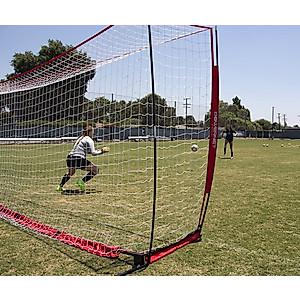 PowerNet Carli Lloyd Soccer Goal 24 x 8 | Regulation Goal Size | Portable Instant Net | Collapsible Metal Base | Quick Setup Easy Storage | 1 Goal+1 Wheeled Carrying Bag | Full Size