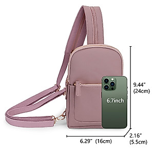 Uromee Sling Bag for Women Crossbody Purse Vegan Leather Fashion Fanny Pack Chest Bag Convertible Small Backpack