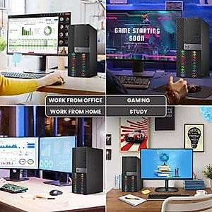 Dell RGB Gaming Tower Computer - Intel Core i5 6th Gen, NVIDIA GTX 1050 Ti 4GB GDDR5, 16GB DDR4 Ram, 128GB SSD + 2TB HDD, Prebuilt Gaming Desktop PC with Built-in WiFi, Win 10 Pro (Renewed)