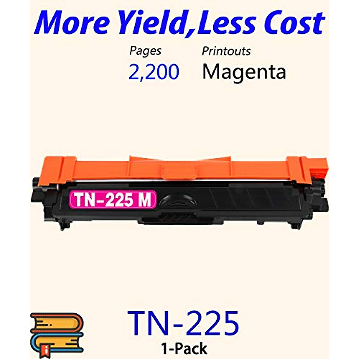 ColorPrint Compatible TN225 Toner Cartridge Replacement for Brother TN-225 M TN-225M TN225M TN221 Work with DCP-9020CDW HL 3140CW 3150CDW 3180CDW MFC 9130CW 9330CDW 9340CW Printer (1-Pack, Magenta)