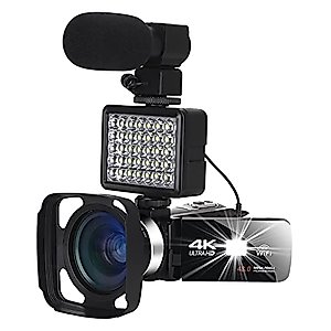 Camera 4K Video Camera 48MP 18X Digital Zoom Camera for Vlogging 10 Reflectors 3.0 Degrees Video Camera Digital Camera (Size : with 64G, Color : Blue)