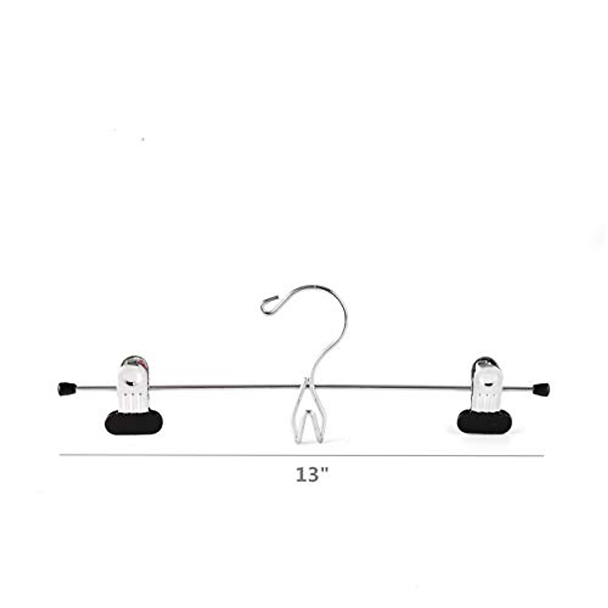 Better to U 13 Inch Stackable Metal Pants Hanger 20 Pack, Space-Saving Hanger with Non-Slip Adjustable Big Clips, Skirt Trousers Hanger Add-on Hook for Jeans Slacks Boutique
