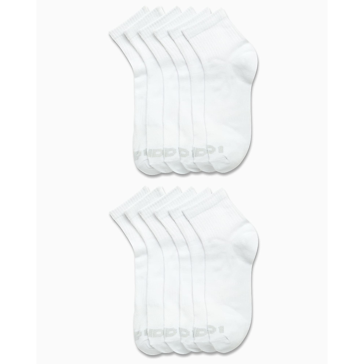 AND1 Men's Socks - PROPLATINUM Lightweight Quarter Cut Socks (12 Pack), Size 6-12.5, White