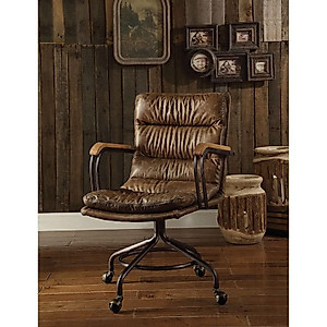 Daesar Office Chair in Vintage Whiskey Top Grain Leather