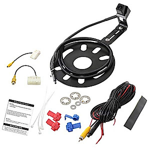 RED WOLF Spare Tire Wheel Backup Camera for Jeep Wrangler JK JKU Rubicon Commander Patriot Liberty Vehicle 2007-2018 Truck Reverse Rear View W/ Factory Radio RCA Uconnect Adapter(Plus)