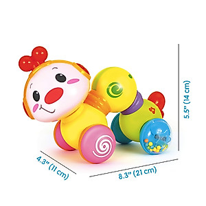 Stone and Clark Musical Press & Go Caterpillar Toy, Baby Toys 6 to 12 Months, Light Up Head Inchworm Infant Toys, Baby Crawling & Educational Toys for 1 Year Old Boys & Girls