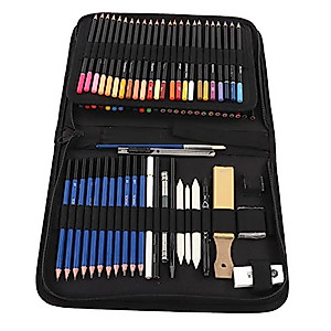 100-Piece Multifunctional Sketch Set in Portable - Complete Artist Kit for Sketching Drawing and Coloring at Home School or On-the-Go