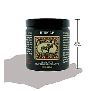 Bickmore Leather Conditioner, Scratch Repair Bick LP 8oz - Heavy Duty LP Leather Preservative | Leather Protector, Softener and Restorer Balm for Dry, Cracked, and Scratched Leather | Made in USA