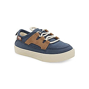 OshKosh B'Gosh Boy's Forketa Sneaker, Navy/Tan, 12 Little Kid