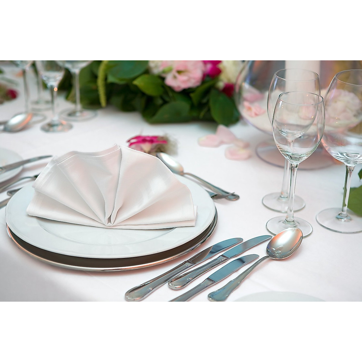 Set of 4 Stainless Steel Charger Plates - Handmade 12" Service Plates, Accent Plates, Decorative Tray & Hors d'oeuvre Tray