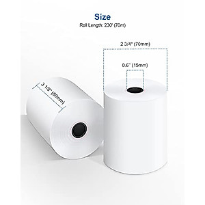 POLONO Receipt Printer, 3 1/8"" 80mm PL330 Thermal Receipt Printer, 300mm/s POS Receipt Printer, 3 1/8” x 230' Thermal Paper, Receipt Paper Suitable for Many Credit Card Terminals, BPA Free, 10 Rolls