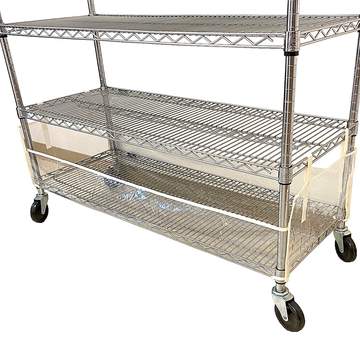 Formosa Covers | Storage Shelving Unit Bottom Rack Cover, See Through PVC (36" W x 24" D x 6" H) (Cover Only)