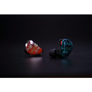 KZ AS10, LINSOUL 5BA HiFi Stereo in-Ear Earphone High Resolution Earbud Headphone 0.75mm 2 pin Cable, Five Balanced Armature Drivers, Noise Cancelling (Without Mic, Cyan)