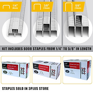 HBT HB7116P-KT 22 Gauge 3/8-Inch Crown Pneumatic Upholstery Stapler, Air Stapler Kit, with 6000 Staples, 1/4-Inch to 5/8-Inch