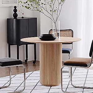 BAYCHEER Round Pedestal Casual Table Simplicity Style Dining Room Home Furniture - Wood 35.4" L x 35.4" W x 29.5" H (Table Only)