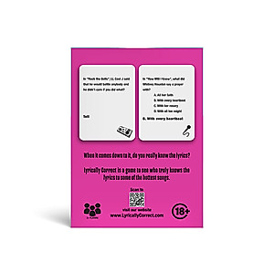 Lyrically Correct Music Trivia Card Game | Multi-Generational Family Gatherings, Adult Game Night and Fun Trivia (80's Mixtape Hip Hop, R&B, Funk and Pop)