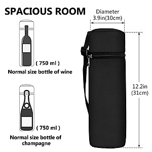 Aosbos Insulated Wine Bag Water Bottle Carrier Portable Wine Cooler Bag Padded Protection Tote Bag with Shoulder Strap for Travel Picnic Purse