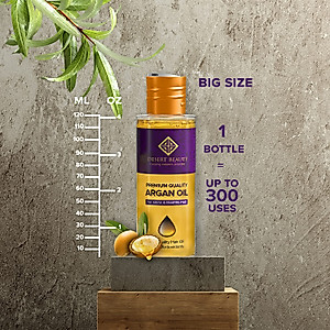 Desert Beauty Argan Oil, 4 oz, Hair Oil Treatment for Dry Damaged Hair, Leave-in Conditioner, Hydrating, Strengthens, Natural, Cruelty Free