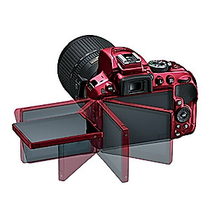 Nikon D5300 24.2 MP CMOS Digital SLR Camera with 18-55mm f/3.5-5.6G ED VR II Auto Focus-S DX NIKKOR Zoom Lens (Red)