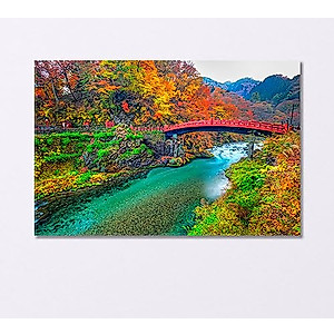 Shinkyo Bridge in Autumn Season Japan Canvas Print 5 Panels / 36x24 inches
