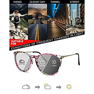 TJUTR Women's Photochromic Sunglasses with Polarized Lens for Outdoor, UV Protection Reduce Fatigue for Driving