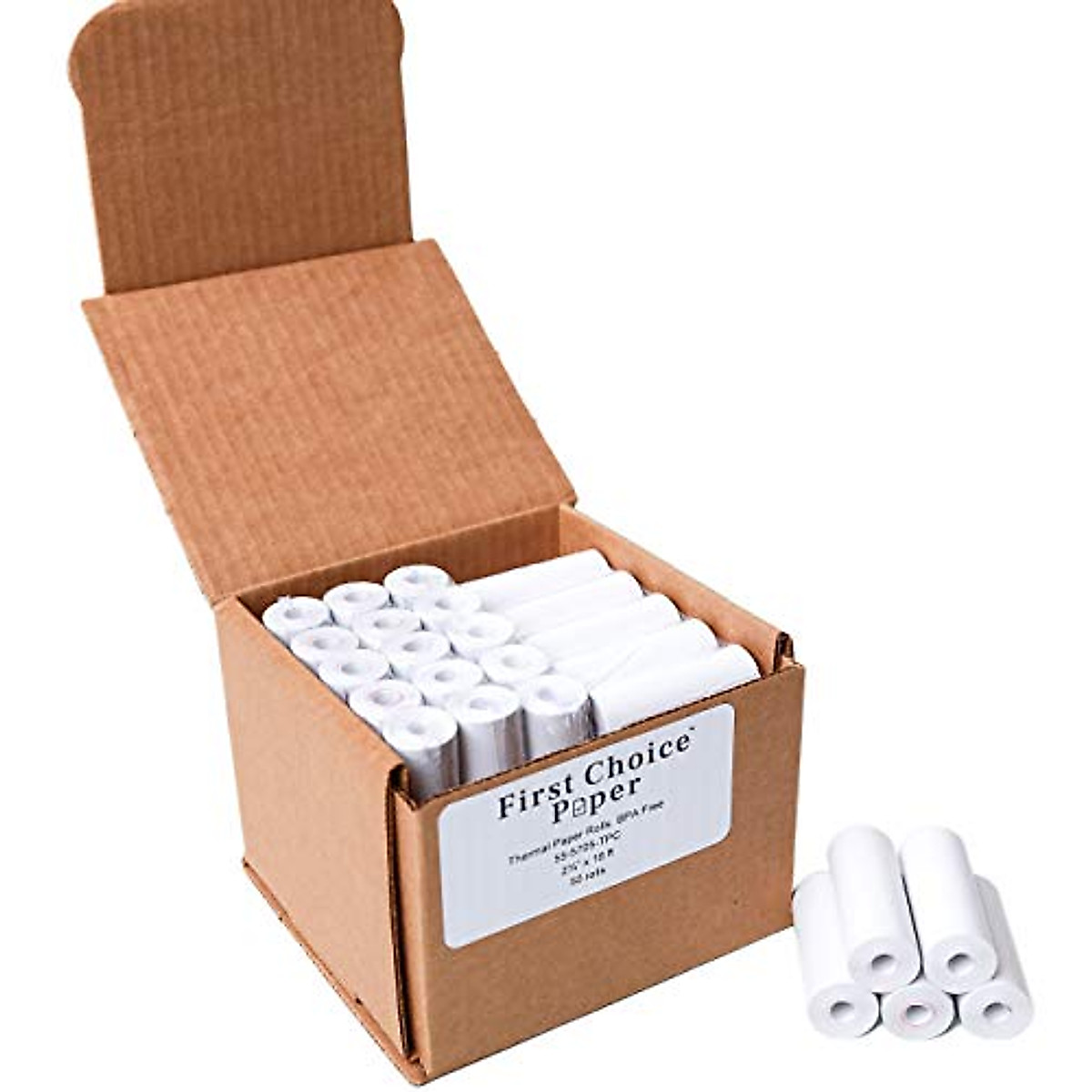 First Choice Paper, 2 1/4" x 16' Coreless Thermal Paper Rolls for Poynt Smart Payment Terminal - 50 Rolls