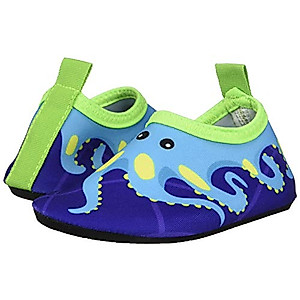Toddler Kids Swim Water Shoes Quick Dry Non-Slip Water Skin Barefoot Sports Shoes Aqua Socks for Boys Girls Toddler, Blue Octopus, 13 Little Kid