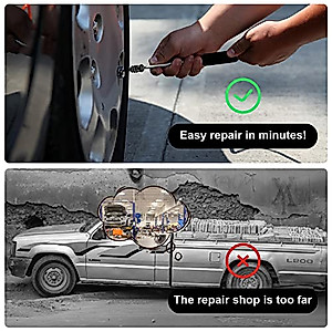 SAVITA 70pcs Tire Repair Rubber Nail, Auto Motorcycle Vacuum Tire Repair Nail Car Tire Repair Nails with a Screwdriver for Car Truck Tractor Tire Puncture Repair (0.21x0.48in; 0.27x0.59in)