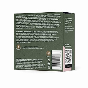 ATTITUDE Hair Conditioner Bar, Plant- and Mineral-Based Plastic-free Beauty Care, Vegan and Cruelty-free, Hydrating, Herbal Musk, 4 Oz