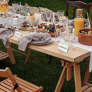 Evaster Place Cards Pack of 100 Premium Tent Name Place Cards for Table Setting with Gold Foil Border 2x3.5 inches - Perfect Place Cards for Weddings, Banquets Dinner Parties and any other Events