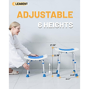 Leagent FSA HSA Eligible Shower Chair for Inside Tub, Shower Stool for Inside Shower, Shower Seat for Bathtub, Adjust Bath Chairs for Elderly/Disabled