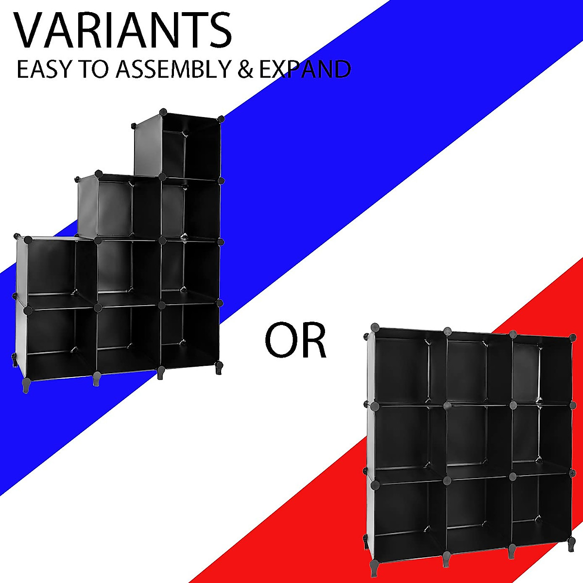 Gold Armour Cube Storage 9-Cube Bookshelf Closet Organizer Storage Shelves Shelf Cubes Organizer Plastic Square Book Shelf Bookcase DIY Closet Cabinet Organizer Shelving for Home Office Bedroom (Pink)