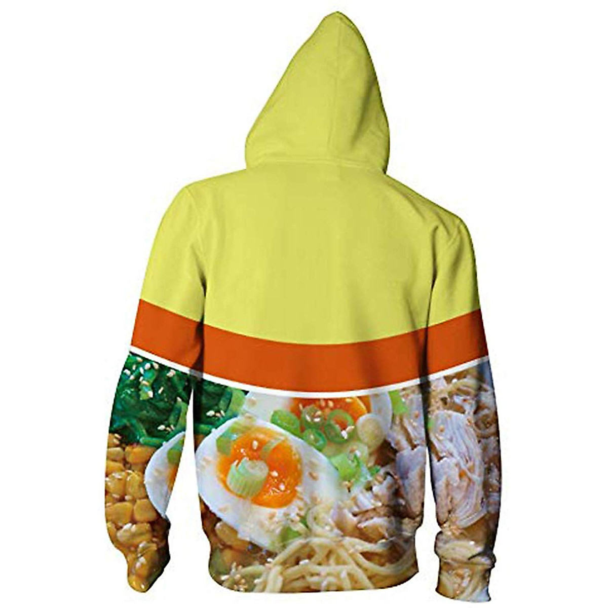 Keasmto 3D Ramen Chicken Noodle Soup Hoodie Food Sweatshirt For Men Women Cotton Cute Zipper XXXL