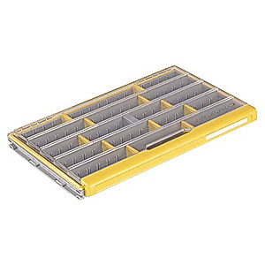 Plano Edge 3700 Premium Thin Tackle Utility Box, Clear and Yellow, Waterproof and Rust-Resistant Bait and Tackle Box Storage Organization