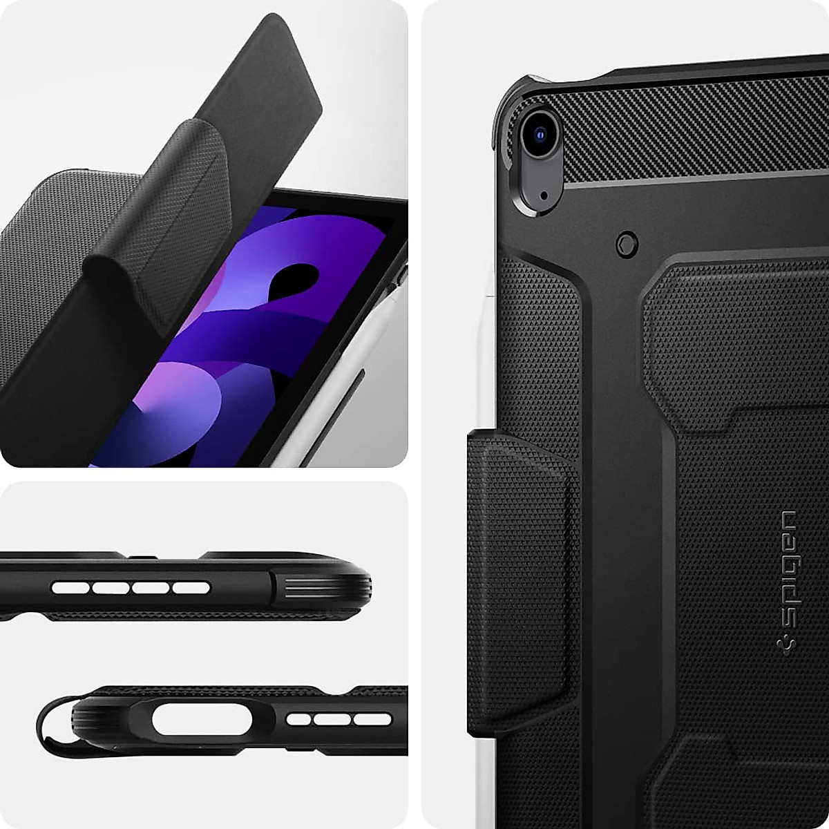Spigen Rugged Armor Pro Case Compatible with iPad Air 6th M2 (2024) / 5th (2022) / 4th Generation (2020) 11 Inch and 10.9 Inch Case - Black