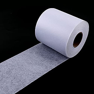 Fusible Interfacing, 0.11x32.8yd Polyester Non-Woven Interfacing Single-Sided Iron on Interfacing Lightweight Medium Weight Iron-On Interfacing for Sewing Quilting Crafting