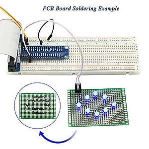 WayinTop Electronics Component Fun Kit w/E-Book, Upgraded Electronic Starter Kit with Breadboard Jumper Wires Kit, PCB Soldering Kit, LEDs & Resisitor Kit for Arduino/for Raspberry pi/ESP32/ESP8266