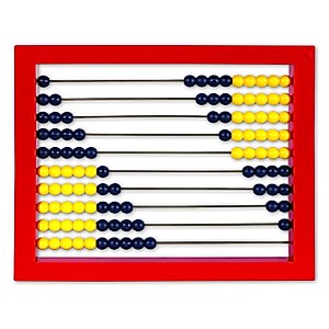 Learning Resources 2-Color Desktop Abacus, Red Frame, Color Coded, Math Concepts